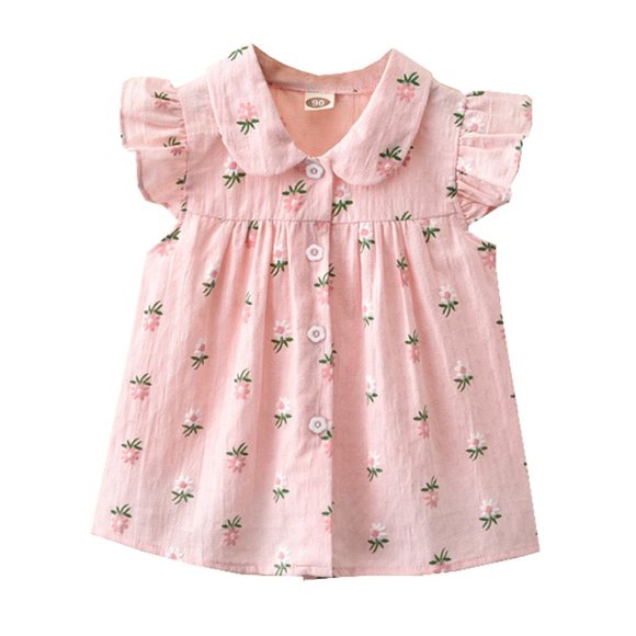 Dresses | Flutter Sleeve Front Button Cotton Baby Girl Dress | Poshmark